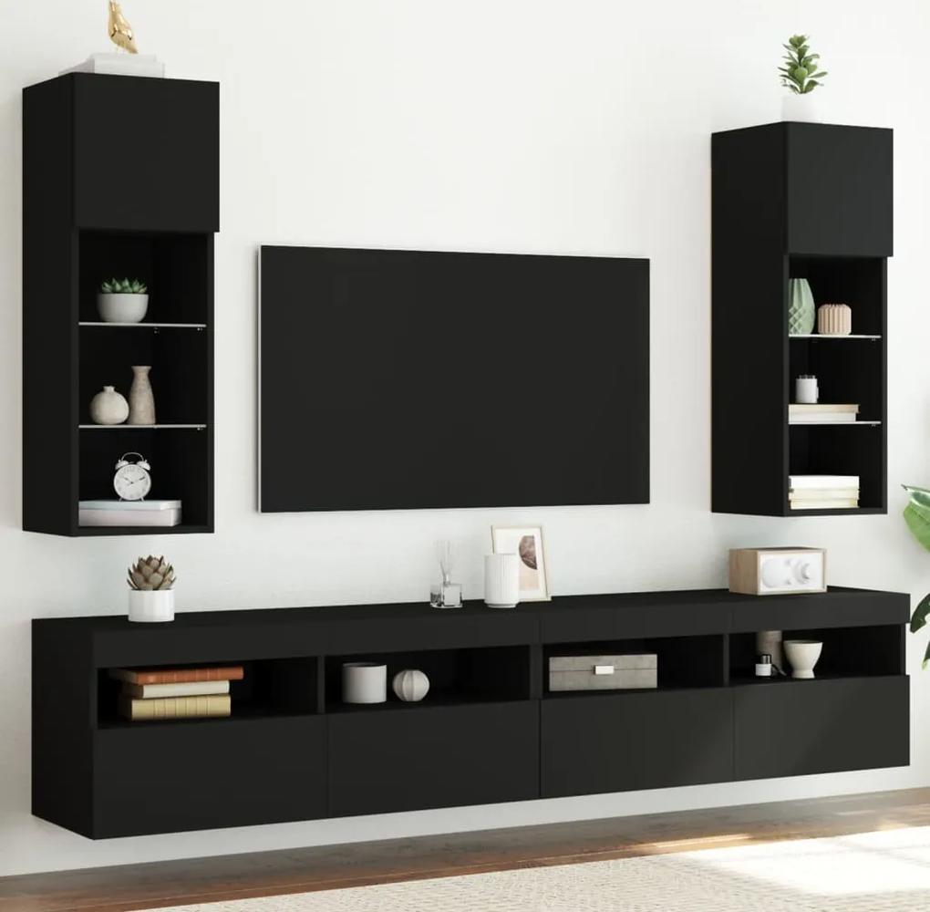 vidaXL TV skříňky s LED osvětlením 2 ks 30,5 x 30 x 90 cm [837008] Barva: Betonová šedá