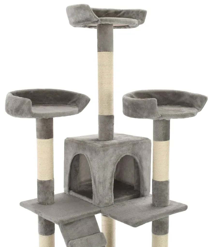 vidaXL Škrabadlo pro kočky se sisalovými sloupky 170 cm šedé