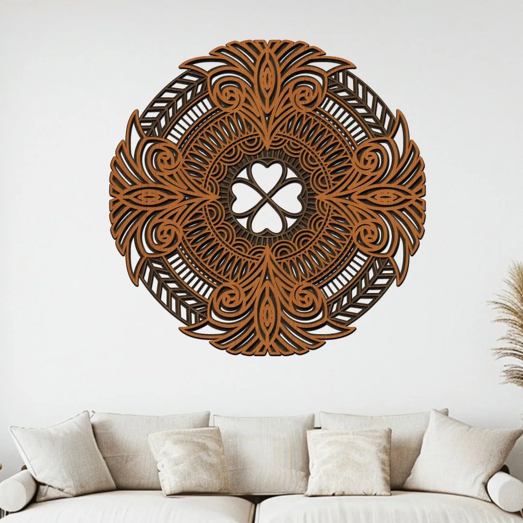 dřevo života 3 vrstvá mandala PRAMEN ŽIVOTA Zvolte rozměr (cm): 80x80, Zvolte barvu dekoru: Dub sunoma-Ořech-Wenge