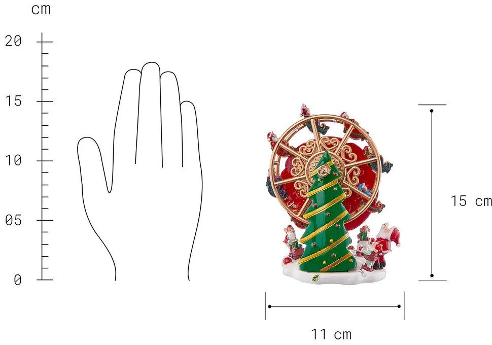 X-MAS Hrací skříňka ruské kolo 10 cm