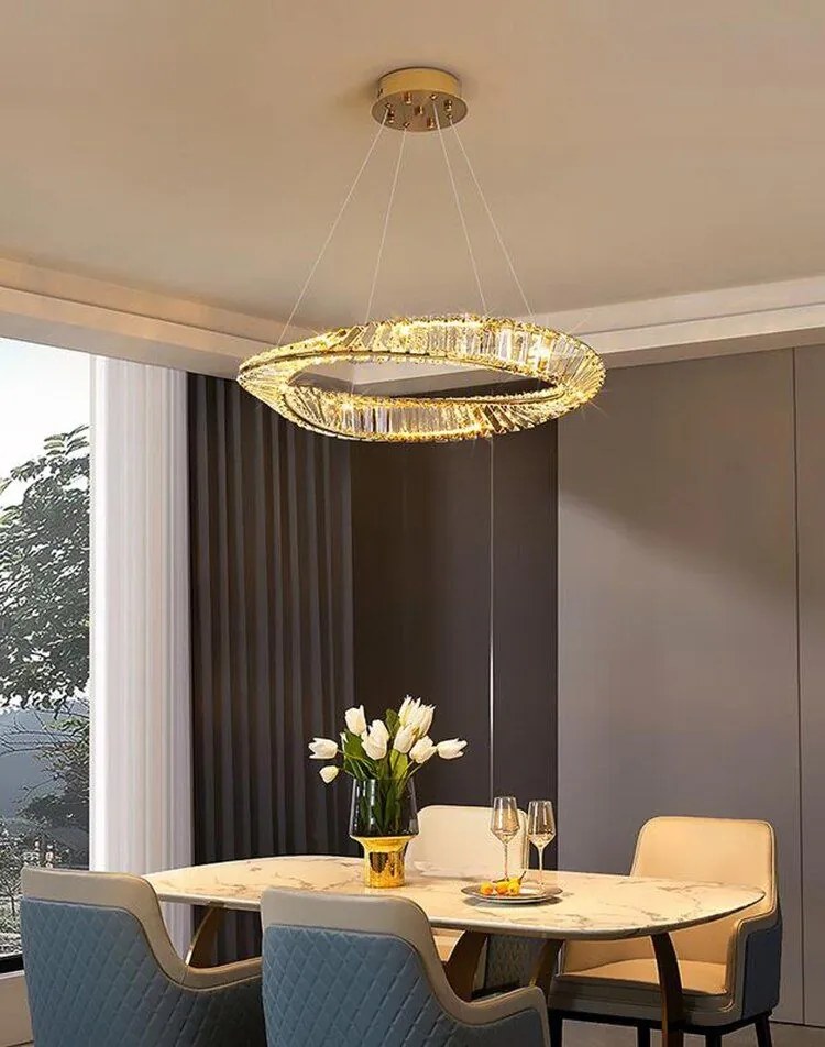 Toolight Toolight, LED křišťálová lampa 42W APP1064-1CP, zlatá, OSW-00676