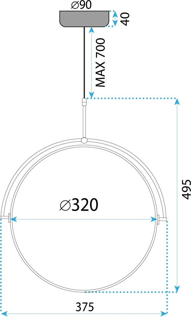 Toolight Toolight, LED stropní svítidlo 35cm APP1426-C, černá, OSW-01880