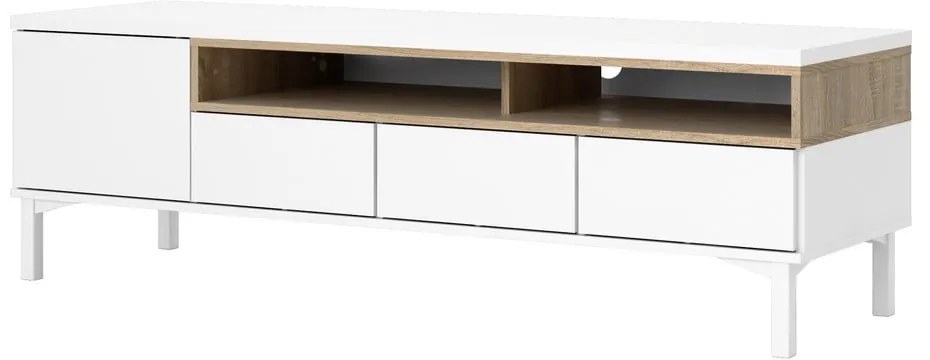 Bílý TV stolek 156x48x48 cm Roomers – Tvilum