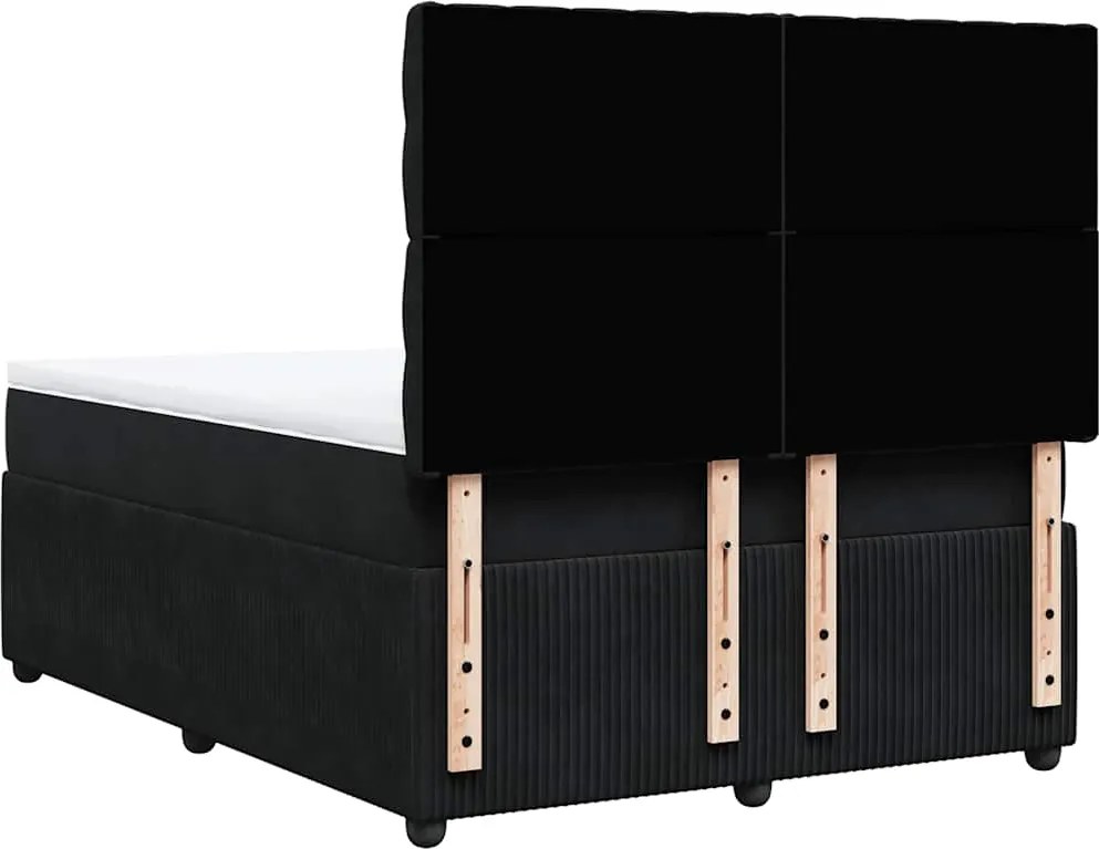 Box spring postel s matrací černá 160x200 cm samet 3292390