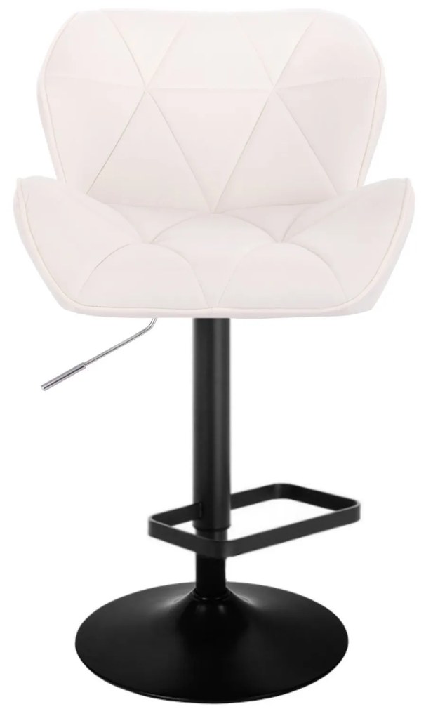 LuxuryForm DESIGN Barová židle MILANO VELUR na černé kulaté podstavě - bílá