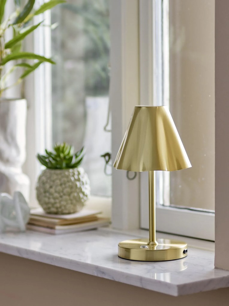 Bloomingville Stmívatelná LED lampička Lianna Brass, zlatá barva, kov