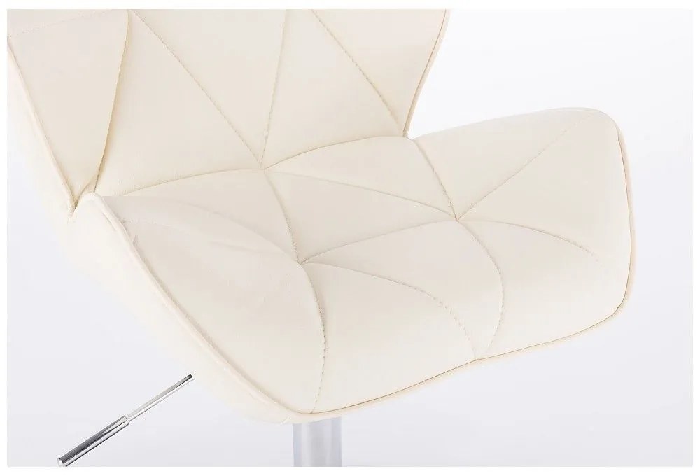 LuxuryForm DESIGN Otočná židle MILANO na stříbrné podstavě s kolečky - krémová