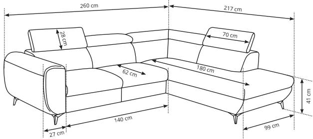 Čalouněná rohová sedací souprava Mona Orientace: Levá, Vyberte barvu látky: element 16