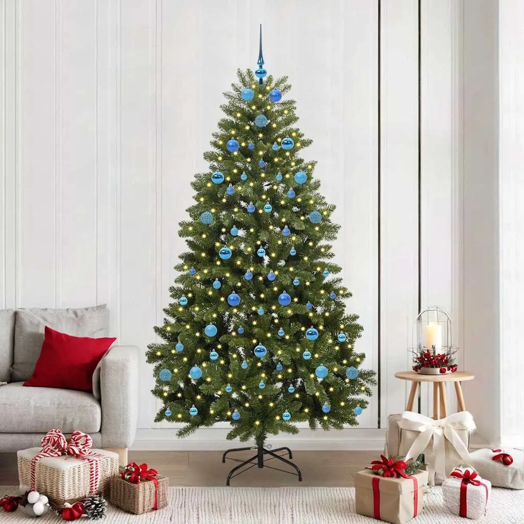 Umělý vánoční stromeček 210 cm 300 LED Teplá bílá PVC a ocel 3395701