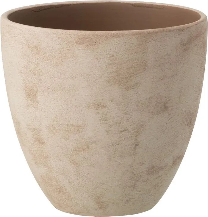 Béžový keramický obal na květináč Larigge M - Ø 20*19 cm