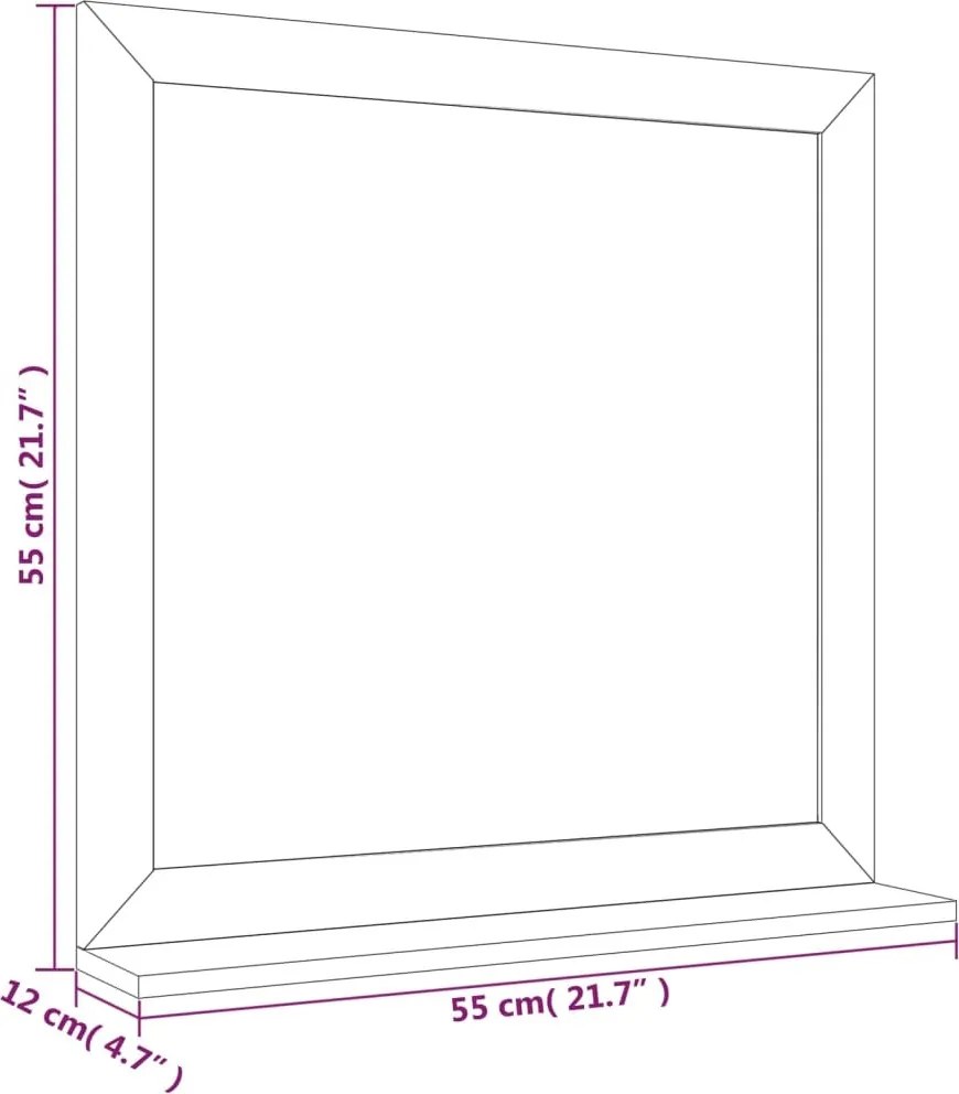 vidaXL Nástěnné zrcadlo 55 x 55 cm masivní ořechové dřevo [350358]