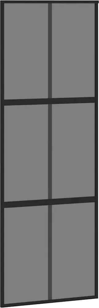 Posuvné dveře se sadou kování černé 76x205 cm Tvrzené sklo 3375916