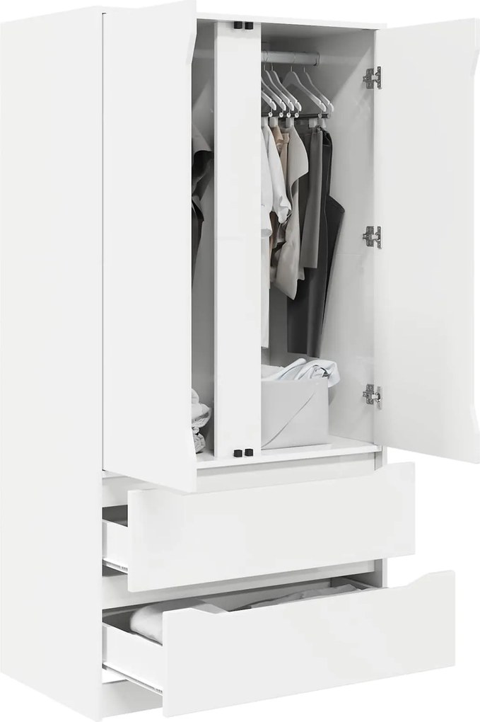 Šatní skříň se dveřmi Bílý 79,5 x 49 x 156 cm Dřevěný materiál 3406245