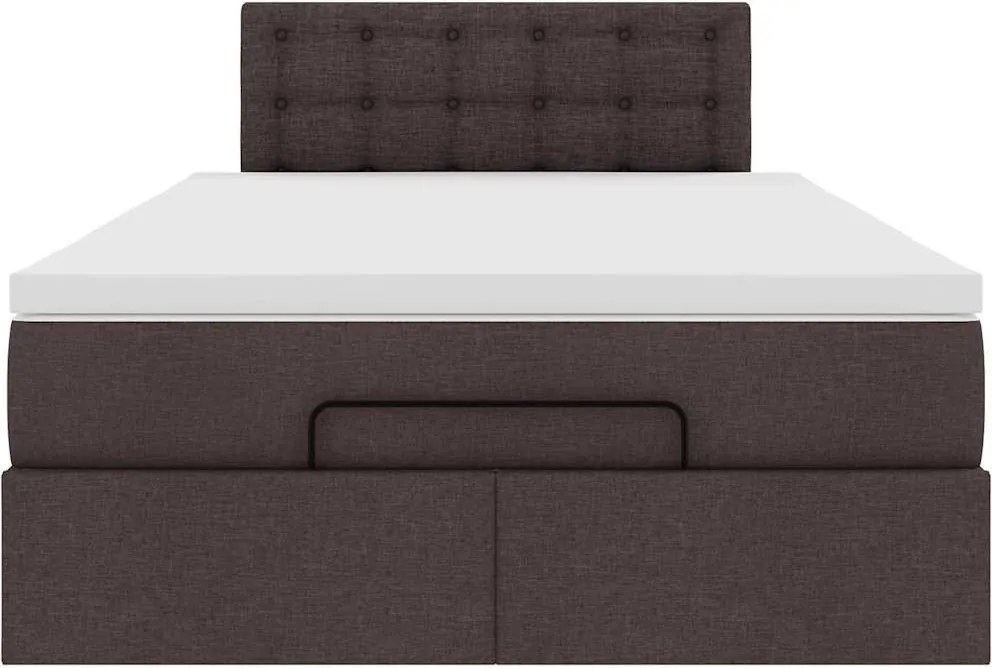 Osmanský rám postele s matrací tmavě hnědá 120x190cm textil 3311611
