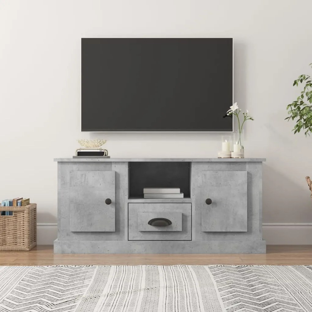 TV skříňka betonově šedá 100 x 35,5 x 45 cm kompozitní dřevo
