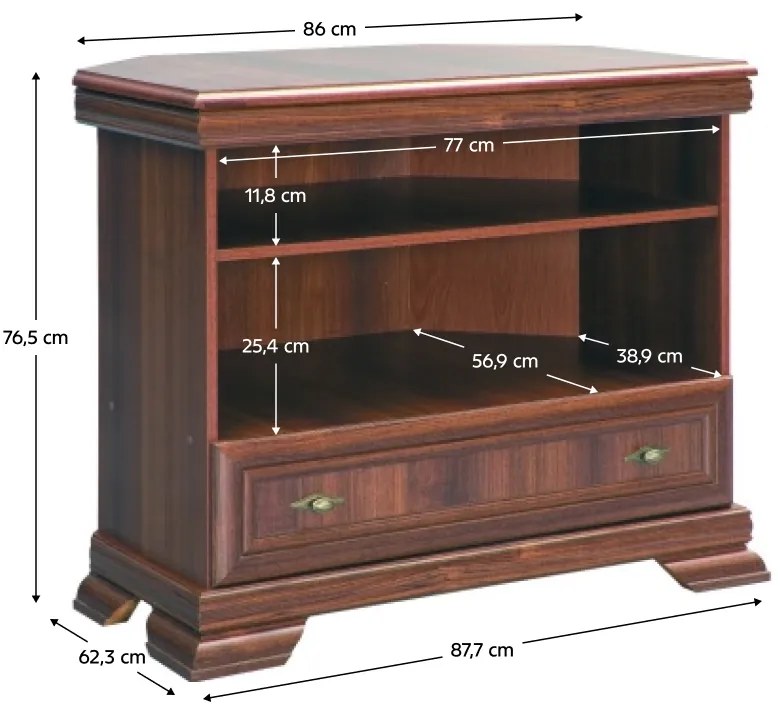 Kondela Rohový RTV stolek, samoa king, KORA KRTN