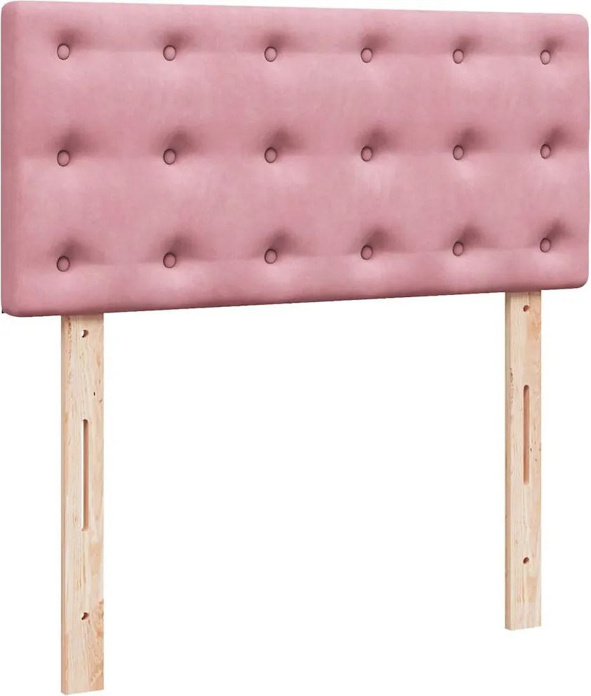 Box spring postel s matrací růžová 80 x 200 cm samet 3287607