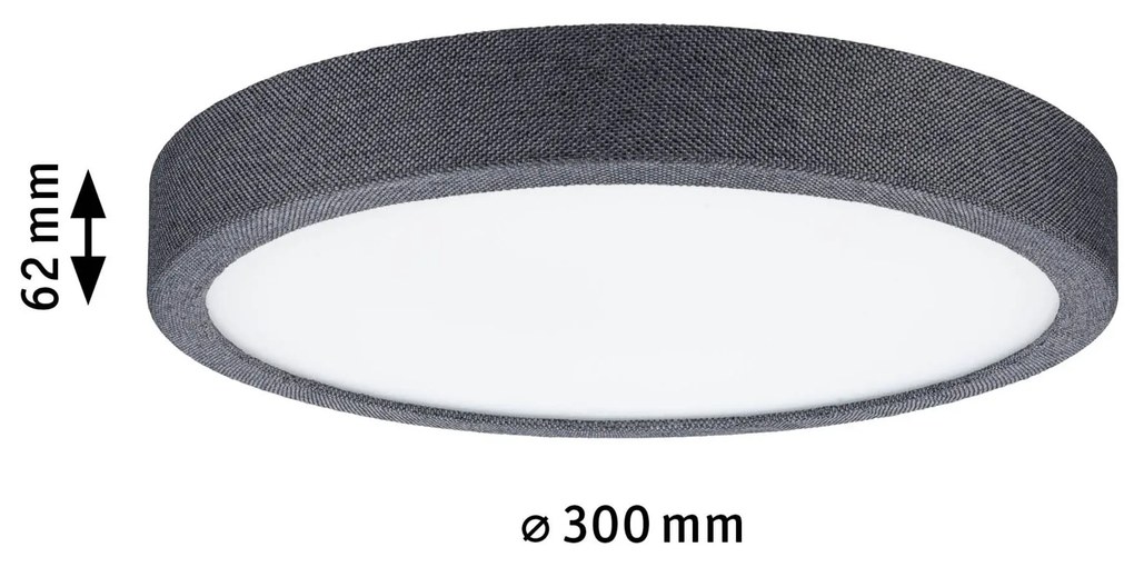Paulmann 71053 Cosara, textilní stropní svítidlo s korónou, 15W LED 3000K, průměr 30cm, tmavě šedá, IP44