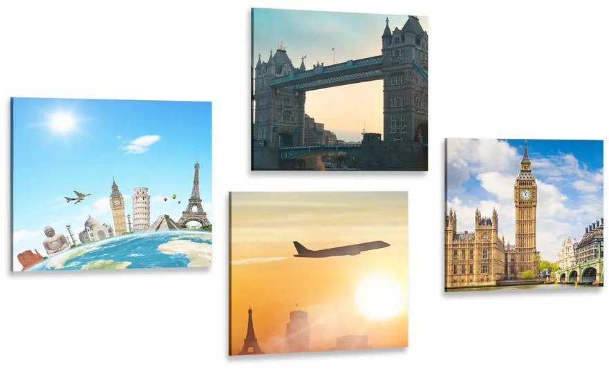 Set obrazů pro milovníka Londýna Varianta: 4x 60x60