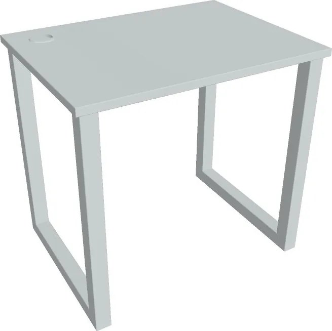 Kancelářský pracovní stůl Hobis UEO 800, bílá RAL 9016, deskaakát
