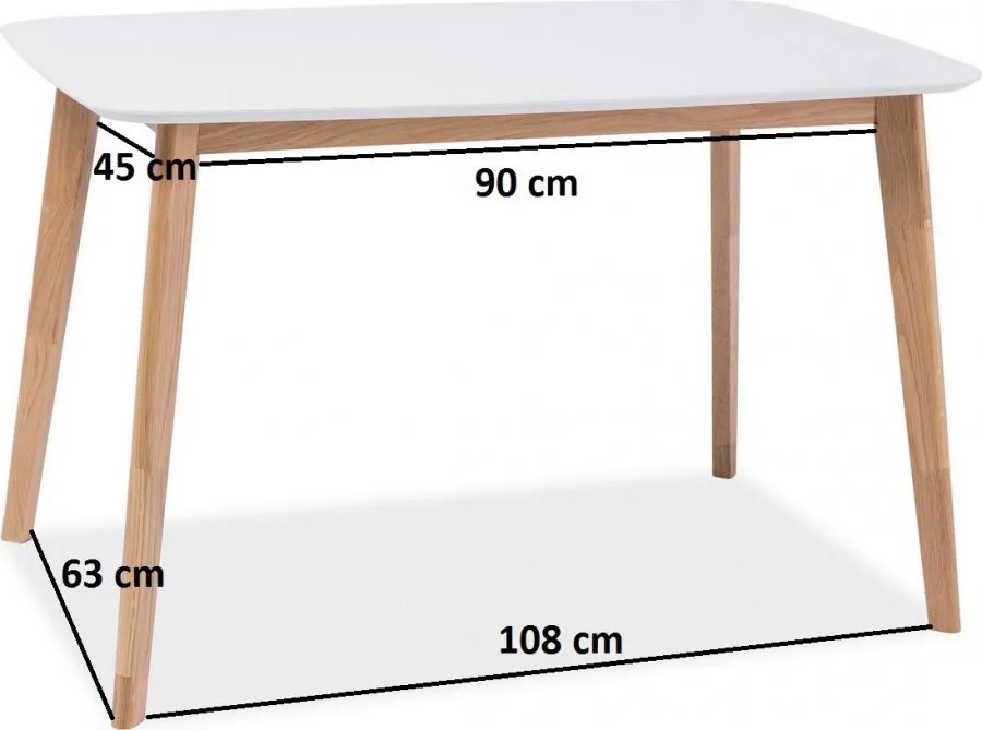 Casarredo - Komfort nábytek Jídelní stůl MOSSO I dub/bílá