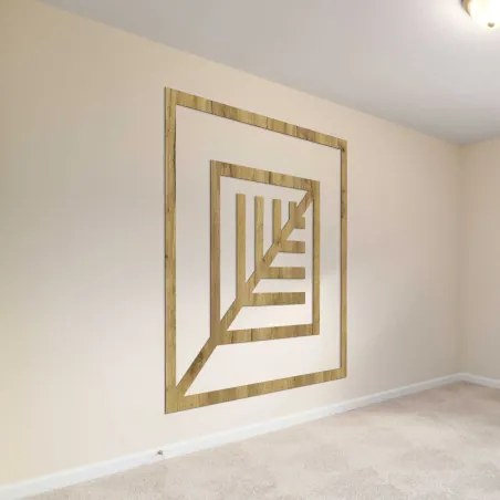 Geometrická dřevěná dekorace na zeď - Moderní design | SENTOP HDF0397-B