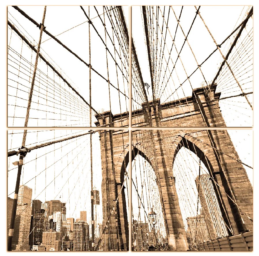 Obraz na plátně - Manhattan Bridge - čtverec 3925FD (100x100 cm)