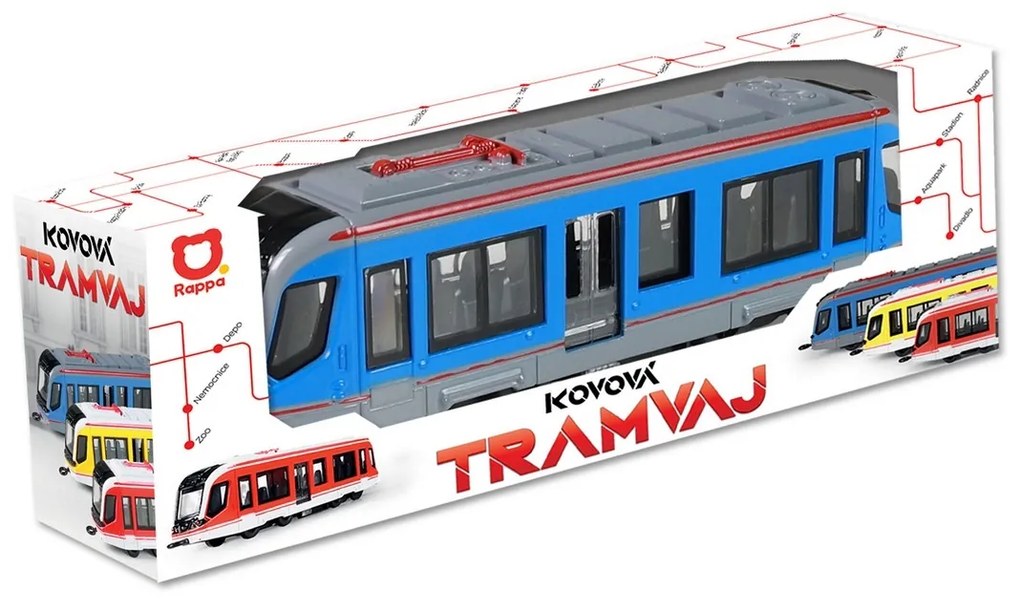 Rappa Kovová tramvaj modrá, 20 cm