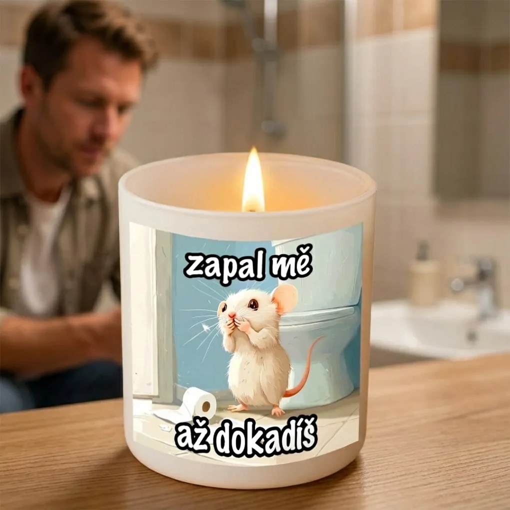 Ahome CZ Originální skleněný svícen Zapal mě až dokadíš