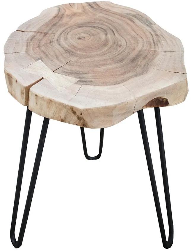 DNYMARIANNE -25% Moebel Living Masivní akátový odkládací stolek Gosen 40 cm