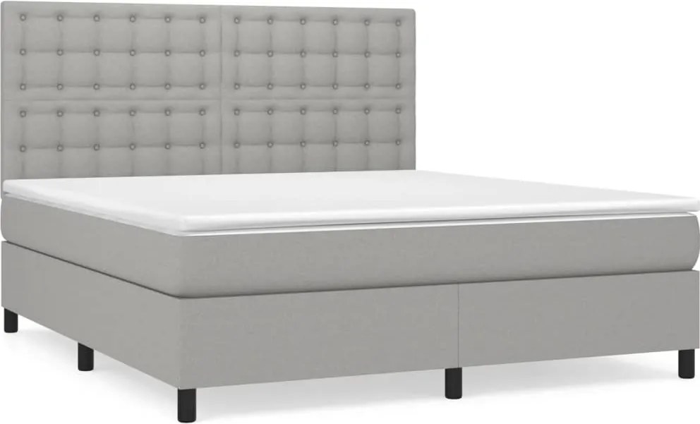 Box spring postel s matrací světle šedá 180 x 200 cm textil 3142113