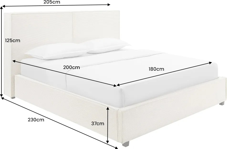 Designová postel Cocoon 180 x 200 cm krémová