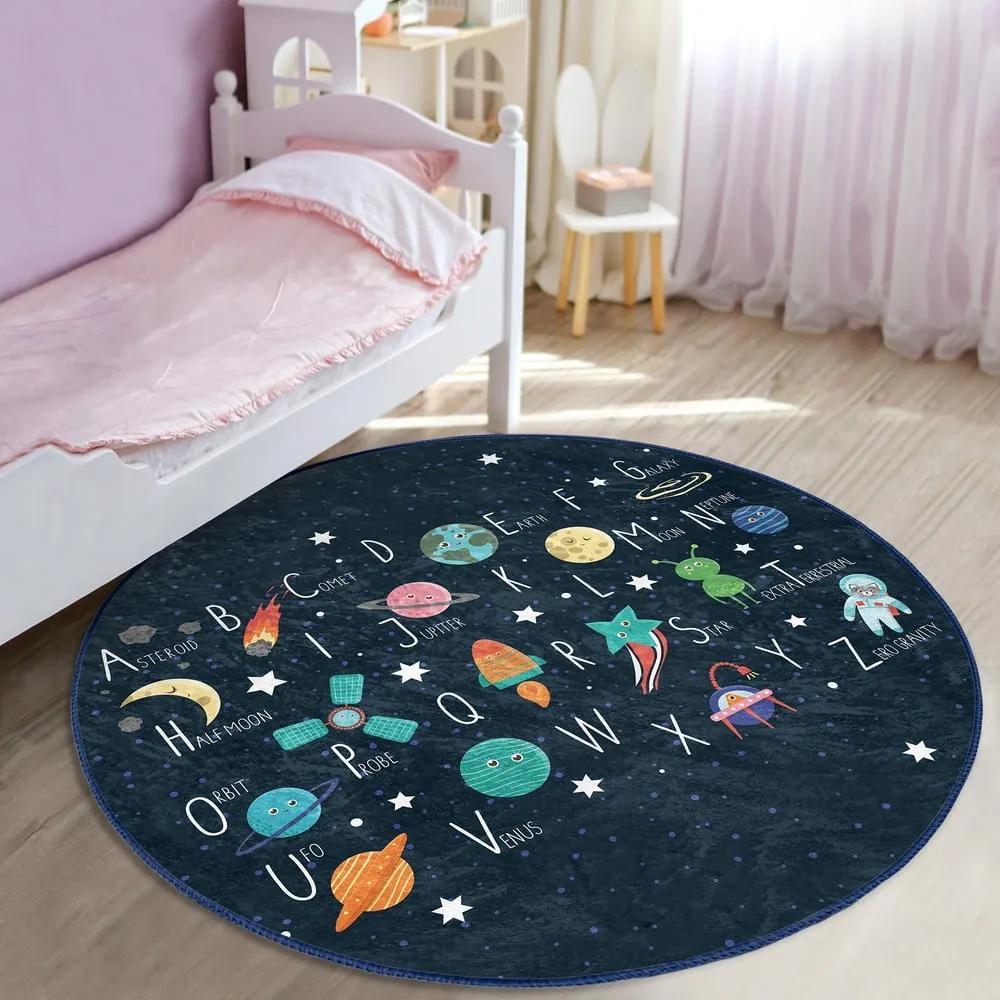 Tmavě modrý dětský koberec ø 80 cm Comfort – Mila Home