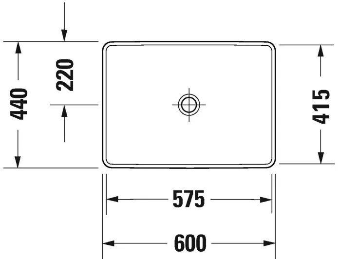 Duravit D-Neo - Vestavné umyvadlo 600 x 435 mm, bez přepadu, bílá 0358600079