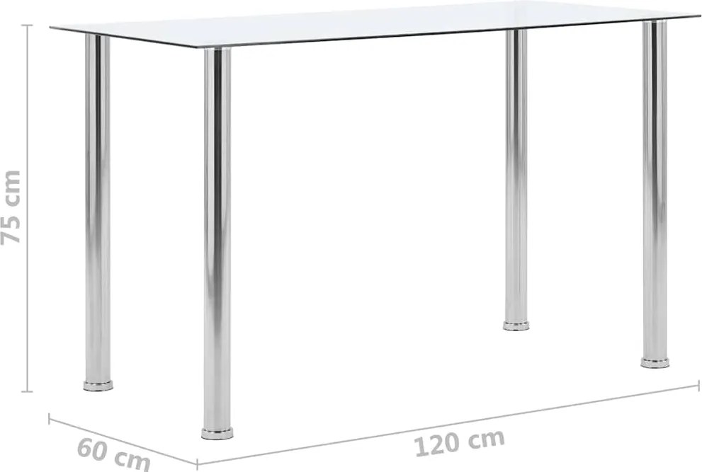 Jídelní stůl průhledný 120 x 60 x 75 cm tvrzené sklo 281850