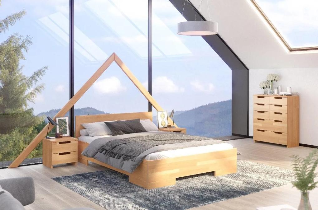 Buková postel Spektrum - zvýšená   , Buk přírodní, 160x200 cm