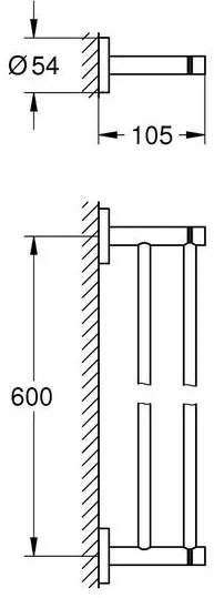 Grohe Start Dvojitý držák ručníků, 65,4 cm, černá mat 412032430