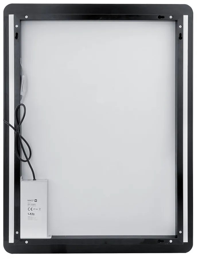 Nimco Černé LED zrcadlo 800x600 s dotykovým senzorem ZPC 42003V-90