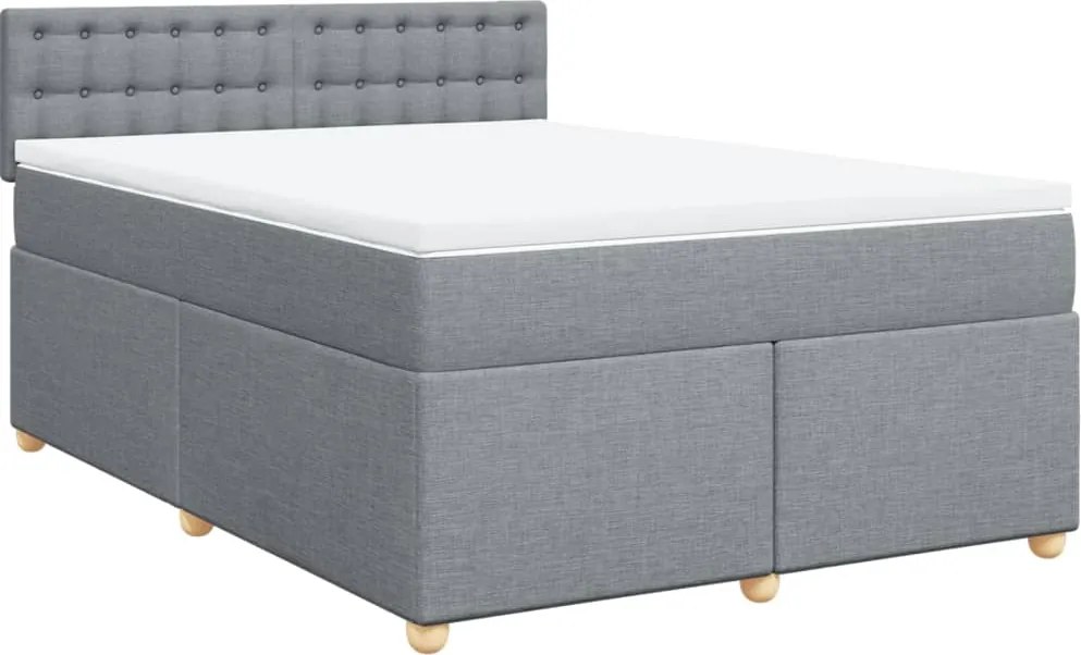 Box spring postel s matrací světle šedá 140 x 190 cm textil 3286689
