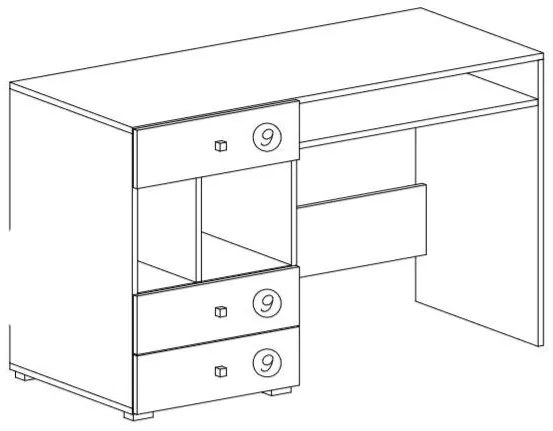 Dětský pokoj DELTA | sestava B1 | 6 dílů | dub/antracit