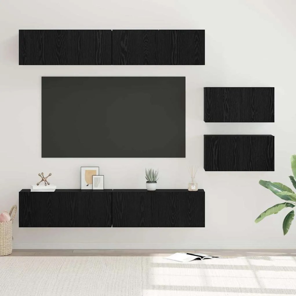 Sestava TV skříněk 6 ks Černý dub Kompozitní dřevo 3393475