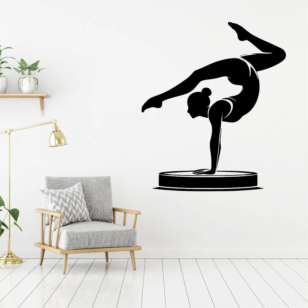 Živá Zeď Samolepka na zeď Moderní gymnastika Barva: černá