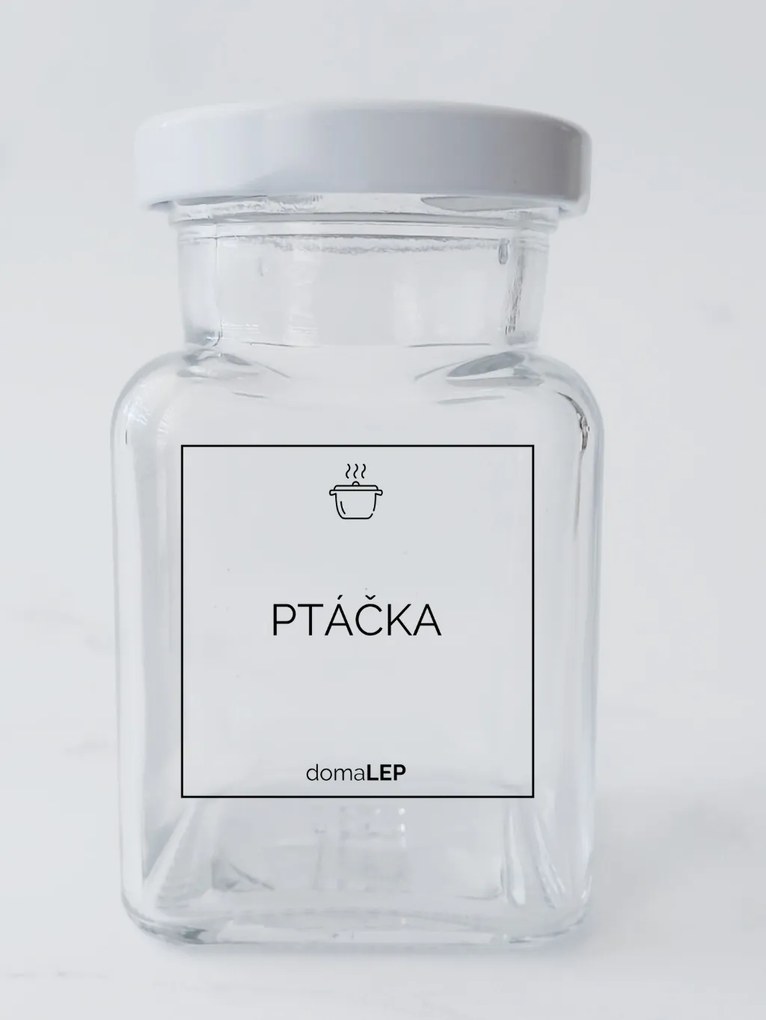 Samolepka na kořenky PTÁČKY průhledná 5 × 5 cm základní písmo