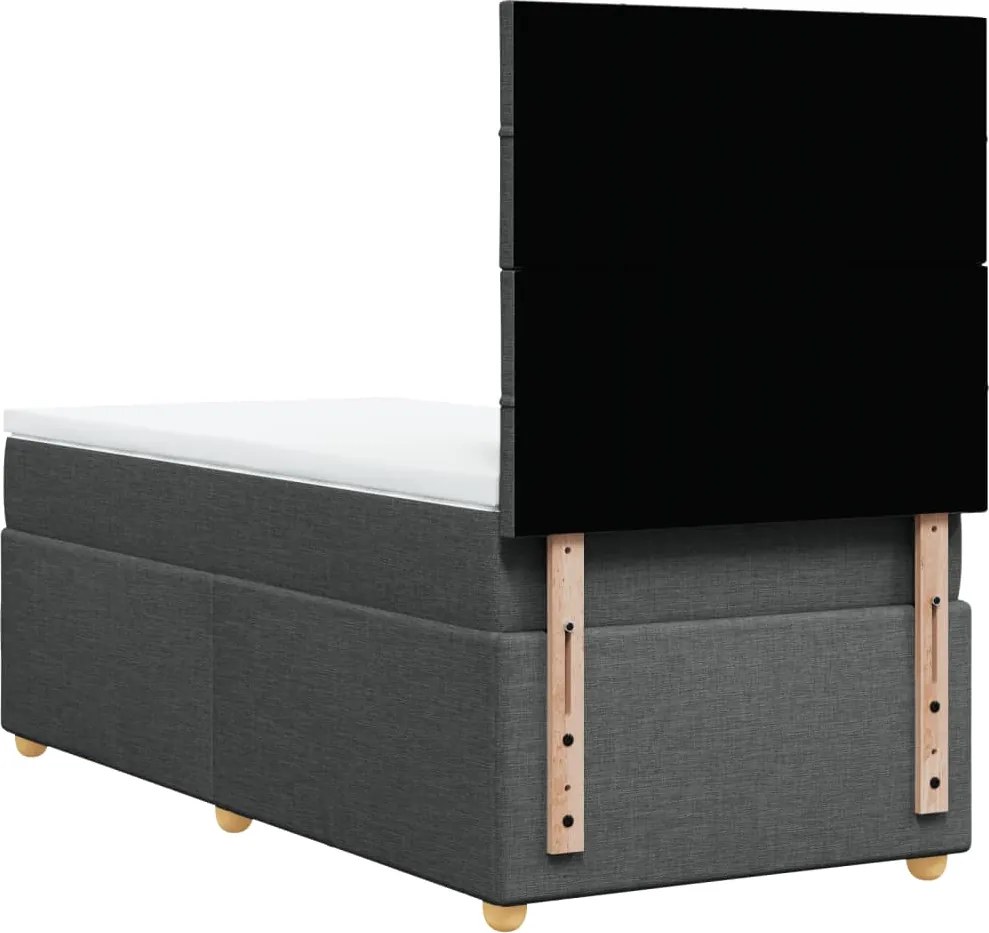 Box spring postel s matrací tmavě šedá 80 x 200 cm textil 3291108