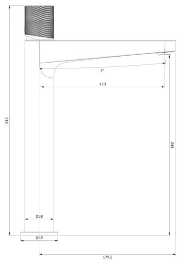 OMNIRES CT8012GLB - Umyvadlová baterie CONTOUR 31,2 cm broušená zlatá