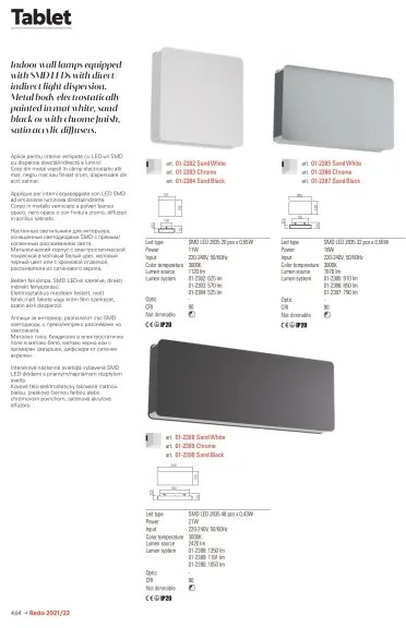 Redo 01-2384 - LED Nástěnné svítidlo TABLET LED/11W/230V 3000K CRI 90 černá