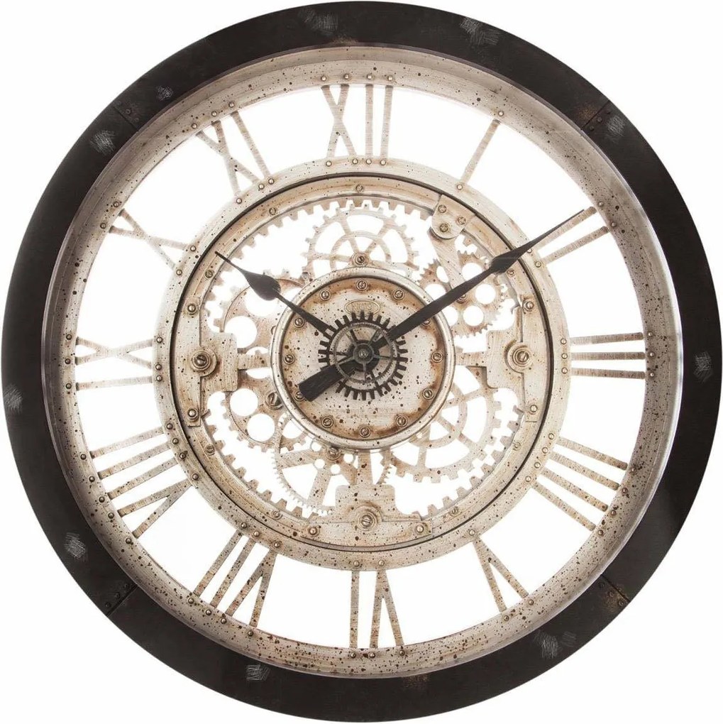 Nástěnné hodiny mechanizmus, průmyslový styl, Atmosphera Créateur d'intérieur O61,5 cm