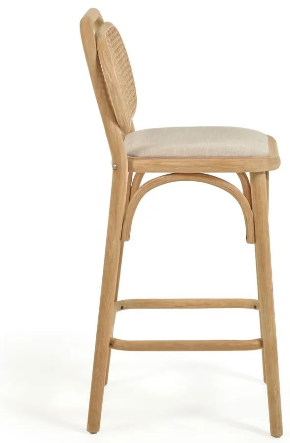 Barová židle z dubového dřeva v přírodní barvě (výška sedáku 65 cm) Doriane – Kave Home