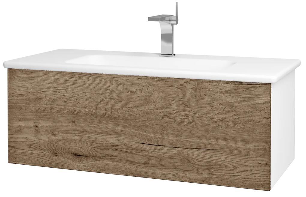 Dřevojas Koupelnová skříň VARIANTE SZZ 100 (umyvadlo Euphoria) Varianta: N01 Bílá lesk / D01 Beton