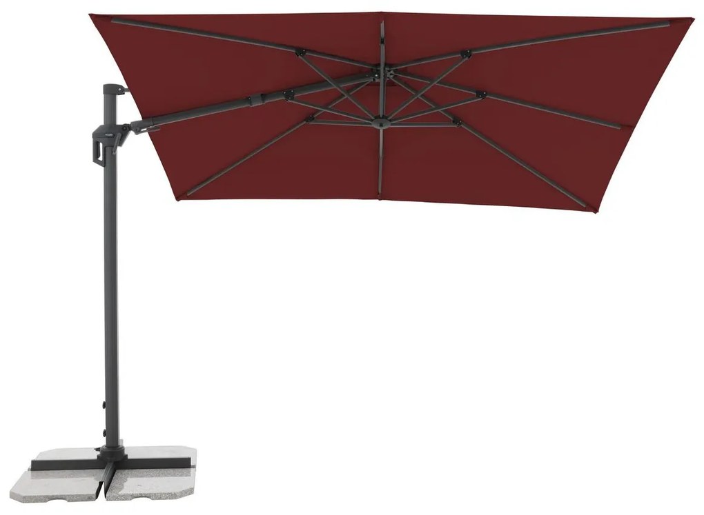 Doppler ACTIVE 310 x 210 cm - moderní slunečník s boční nohou bordó